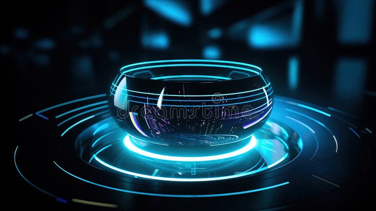 Futuristic Graphic Interface, Technology Abstract. Glowing HUD, Science ...