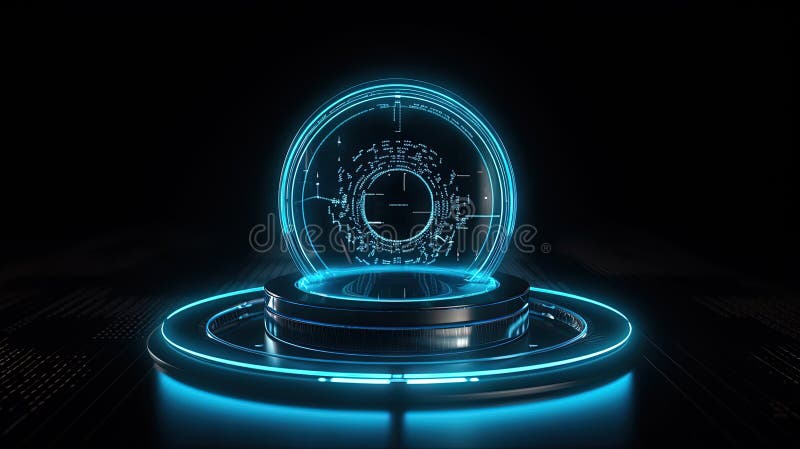 Futuristic Graphic Interface, Technology Abstract. Glowing HUD, Science ...