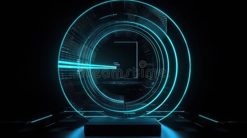 Futuristic Graphic Interface, Technology Abstract. Glowing HUD, Science ...