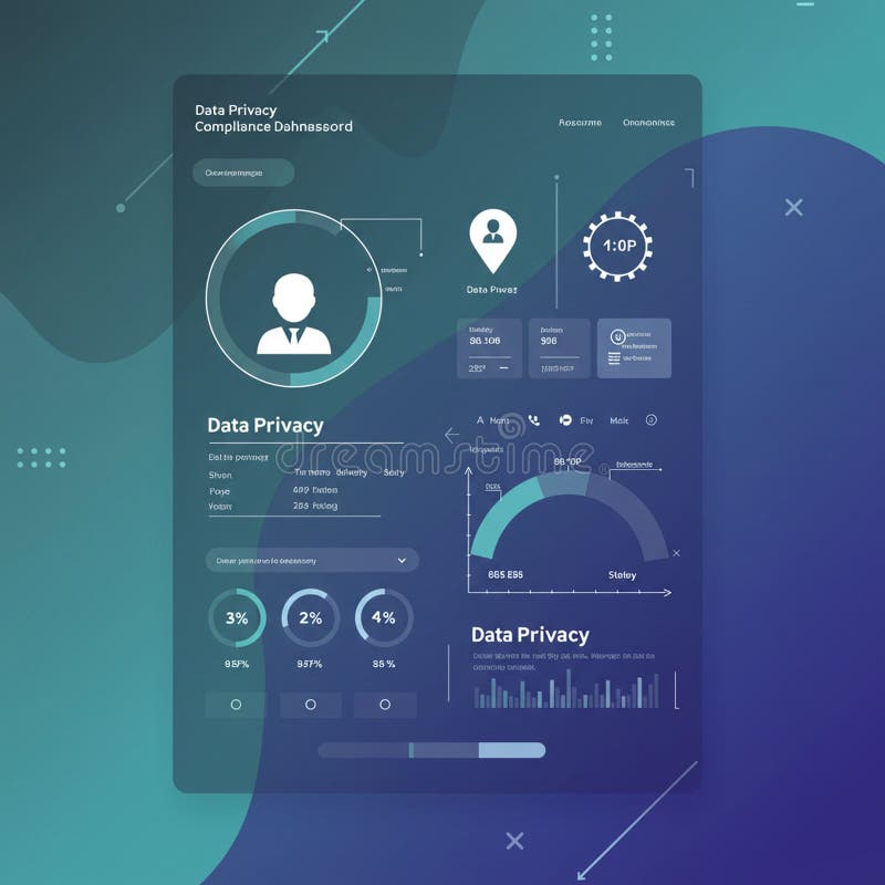 Futuristic Graphic User Interface Focused on Data Privacy, Featuring a ...