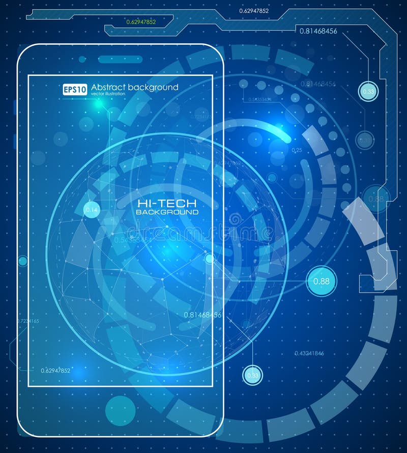 Futuristic Mobile Phone stock vector. Illustration of internet - 69730063