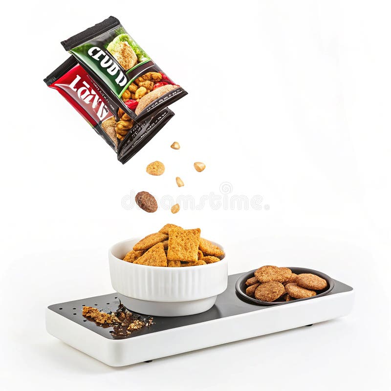 Gravity Defying Snack Pack with Levitating Display Stock Illustration ...