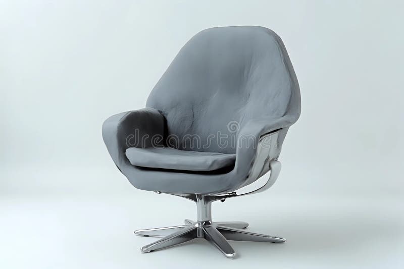 Futuristic Gray Chair in Minimalist White Room: a Modern Tech Interior ...