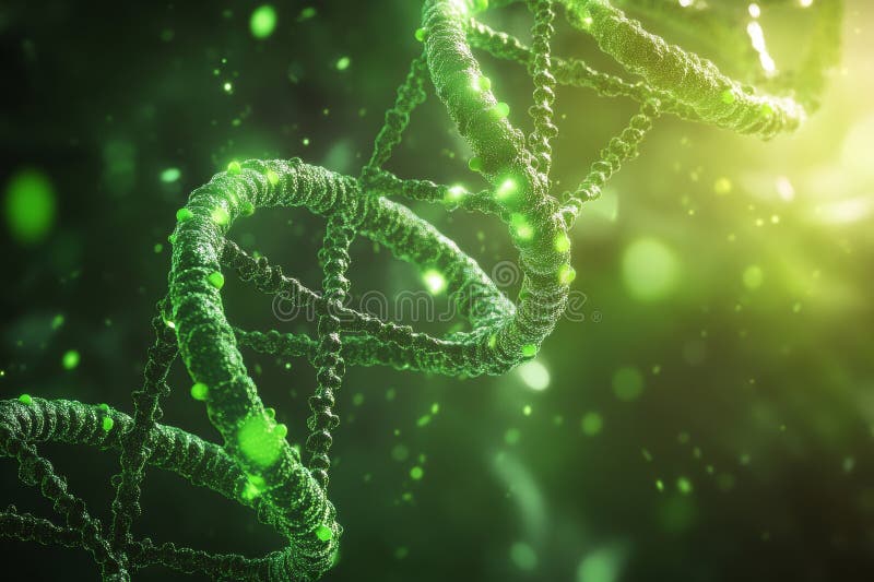 Futuristic Green Abstract Representation of Ai and Dna Technology in ...