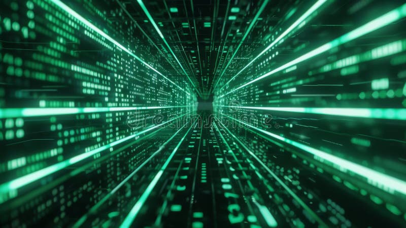 Futuristic Green Binary Code Tunnel with Digital Data Stream Stock ... Futuristic Green Binary Code Tunnel with Digital Data Stream Stock ...