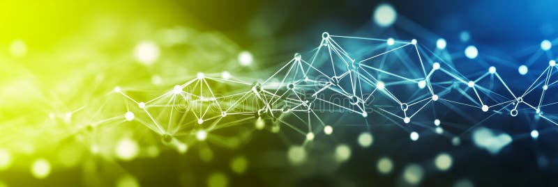 Futuristic Green and Blue Tech Mesh Pattern with Data Connections for ...