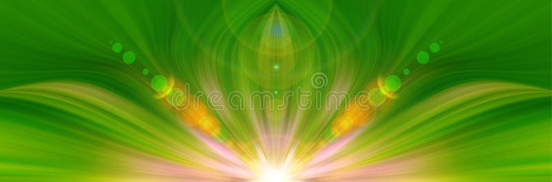 Futuristic Green Color Energy Flower. Spring Time. Stock Illustration ...