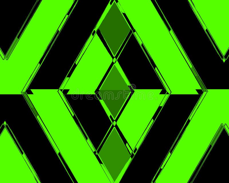 Futuristic Green Diamond Shaped Abstract Background Arbitrary Art Stock ...