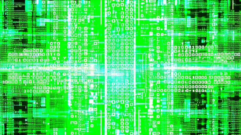 Futuristic Green Digital Code Background – Abstract Technology Data ...