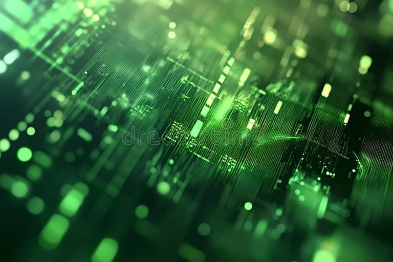 Futuristic Green Digital Data Flowing through Cyberspace Stock Image ...