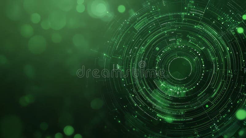 Futuristic Green Digital Technology Interface Background Stock ...