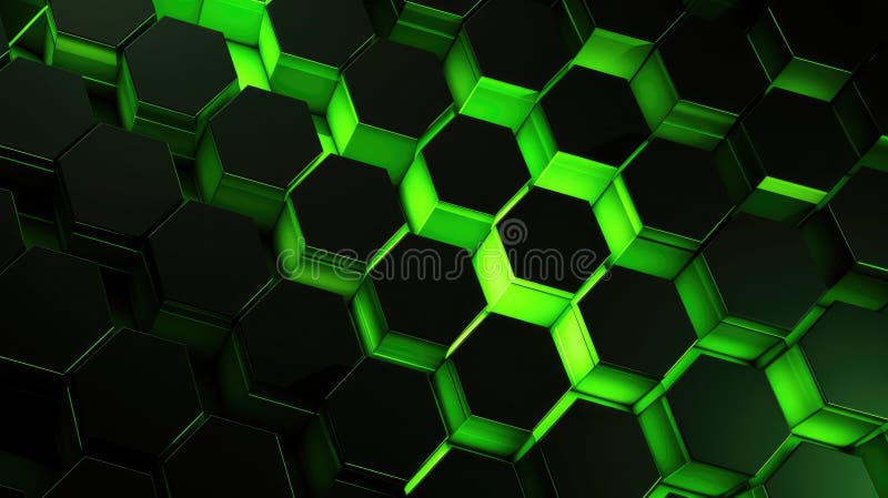 Futuristic Green Hexagonal Digital Background for High-Tech Concepts ...