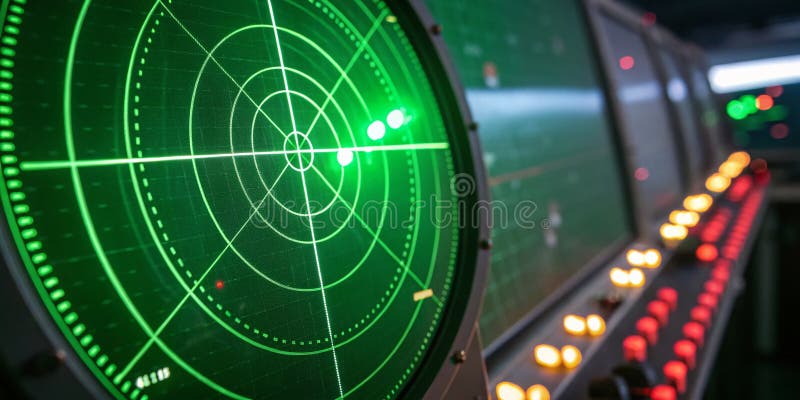 Futuristic Green Radar Scanning System Abstract Bokeh Circles ...
