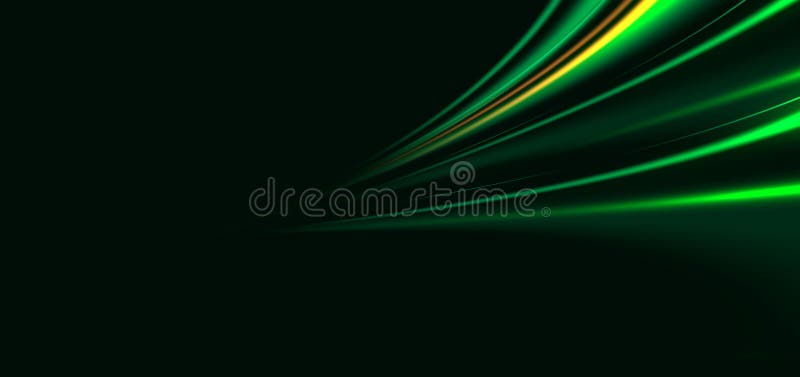 Futuristic Green Rays Curved Sparkle. Hi-speed Motion Moving Concept ...