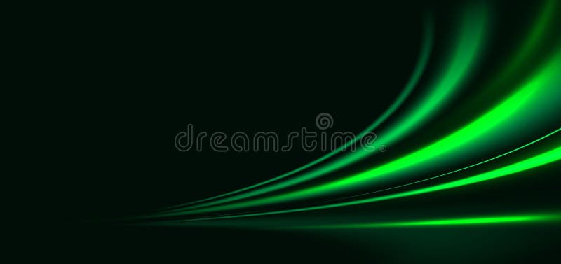 Futuristic Green Rays Curved Sparkle. Hi-speed Motion Moving Concept ...