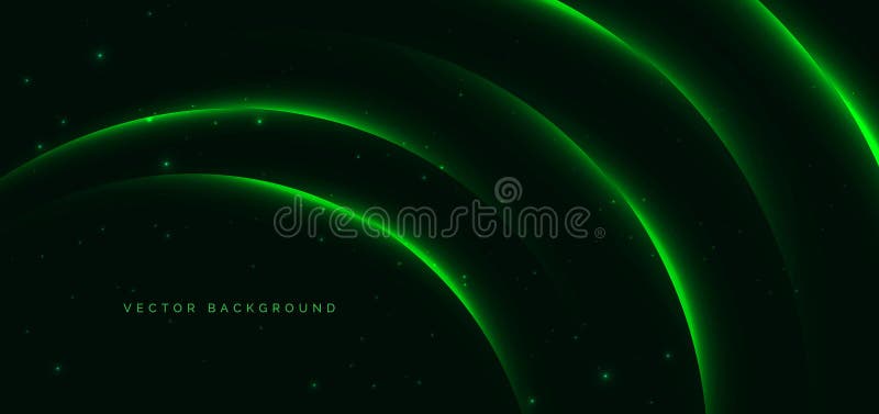 Futuristic Green Rays Curved Sparkle. Hi-speed Motion Moving Concept ...