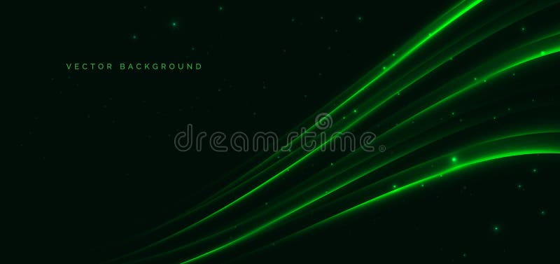 Futuristic Green Rays Curved Sparkle. Hi-speed Motion Moving Concept ...