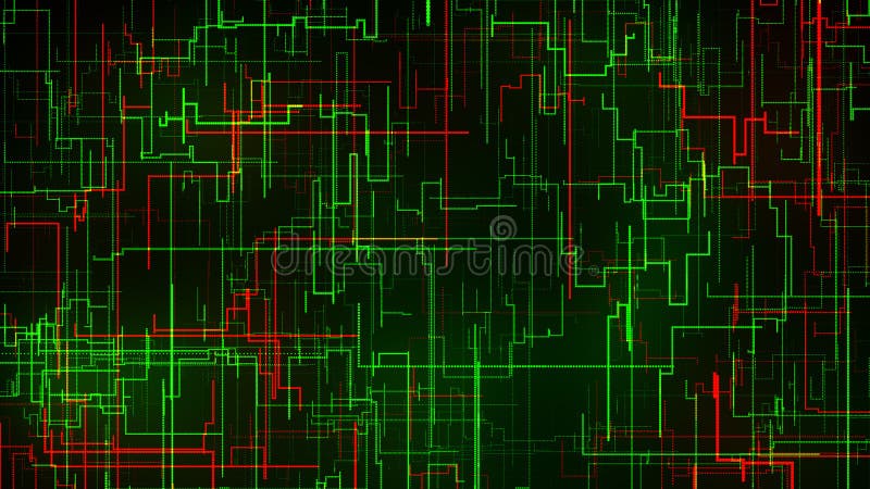 Futuristic Green Red Shiny Digital Technology Horizontal and Vertical ...