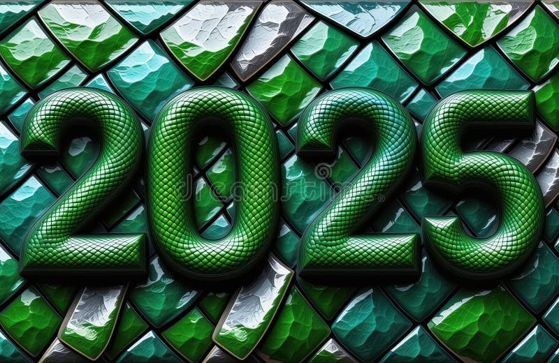 Futuristic Green Scales with 2025 Design Overlaying Textured Background ...