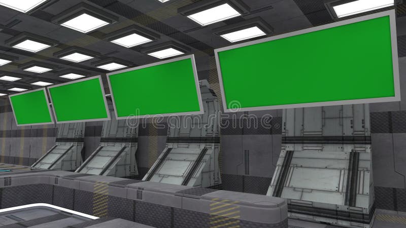 Futuristic 3d green screen stock illustration. Illustration of ...