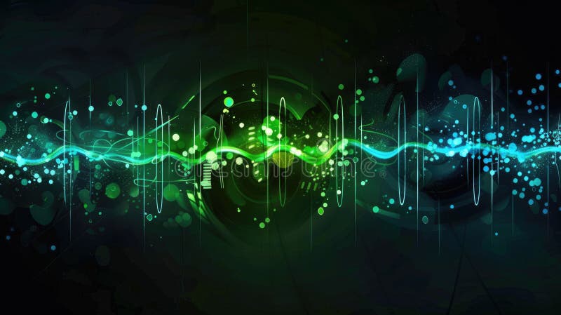 Futuristic Green Sound System Design with Digital Elements. Technology ...