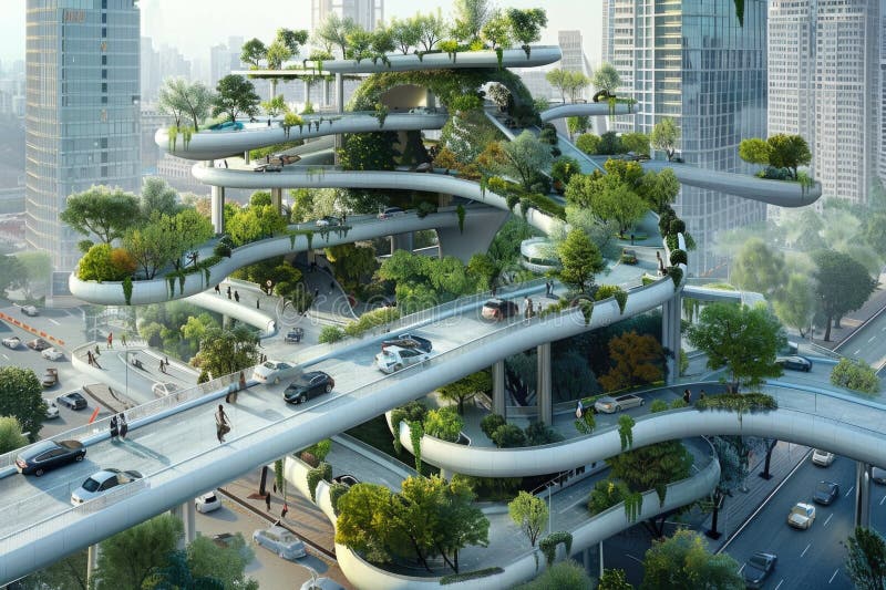 Futuristic Greenery-Integrated Highway System in an Eco-Friendly City ...