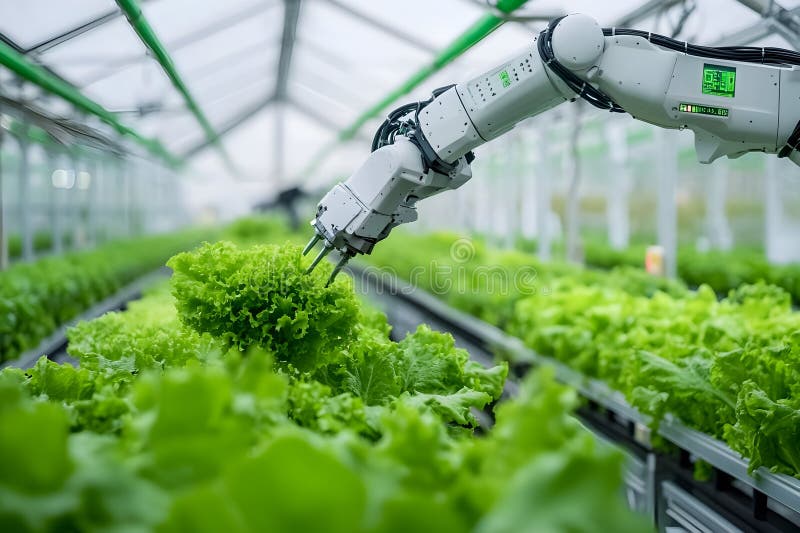 Futuristic Greenhouse with Smart Farming Technology Stock Illustration ...