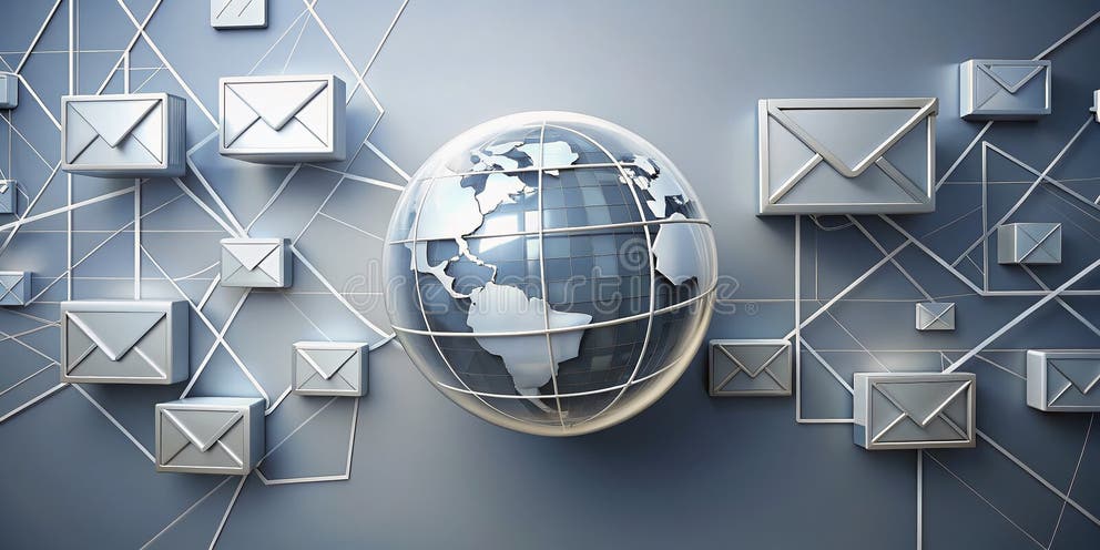 Futuristic Grey 3D Mail Background a Modern Abstract Digital Design ...