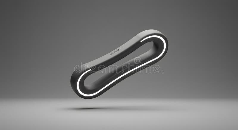 Futuristic Grey Object with Illuminated Inner Curve: Sleek Design 3D ...