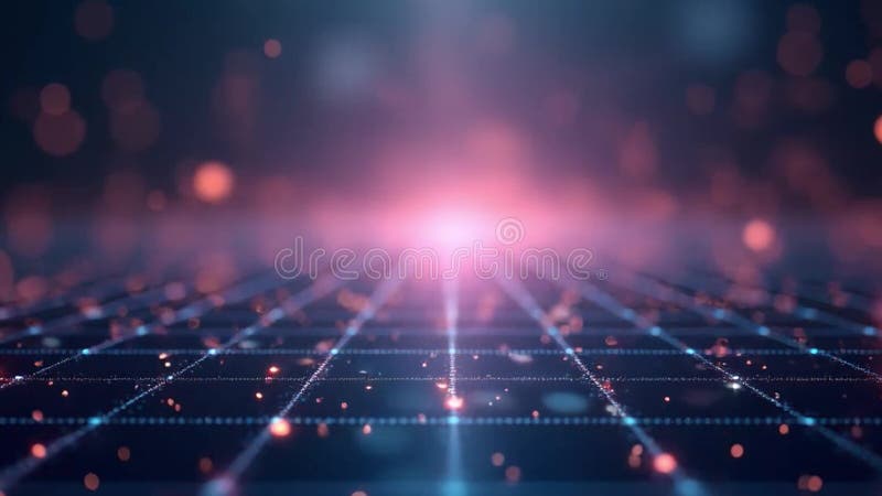 Futuristic Grid Abstract Background with Pink Light, Technology and ...