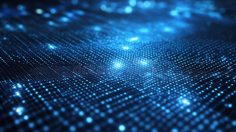 Futuristic Grid Design Featuring Holographic Effects in Blue and Silver ...