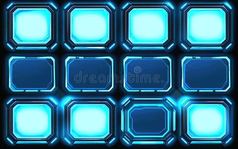 A Futuristic Grid of Glowing Blue Panels with a Sleek Design, Perfect ...