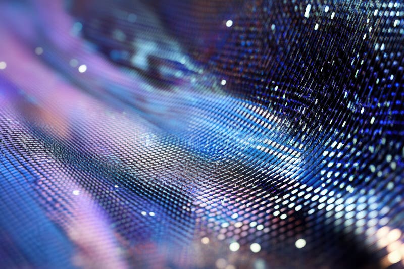 Futuristic Grid with Holographic Effects in Blue and Silver, Creating a ...