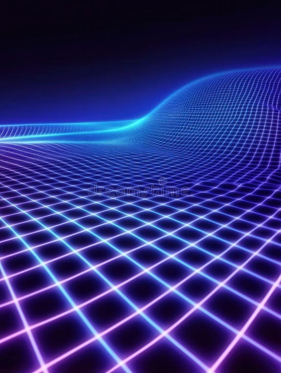 Futuristic Grid with Holographic Effects in Blue and Silver Featuring ...