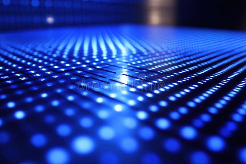 Futuristic Grid with Holographic Effects in Blue and Silver Showcasing ...