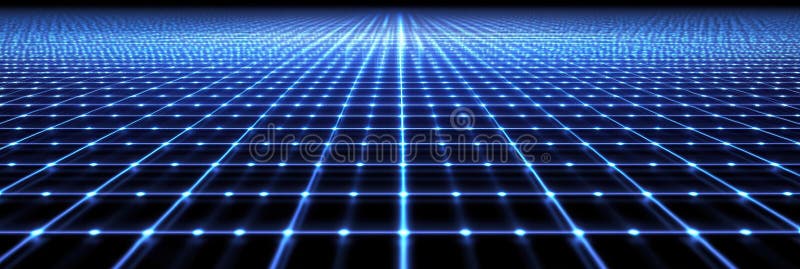 Futuristic Grid with Holographic Effects Creates a High-tech Digital ...