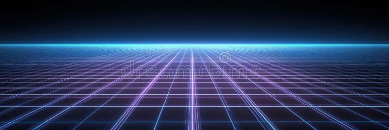 Futuristic Grid Interface with Glowing Node and Holographic Effects in ...