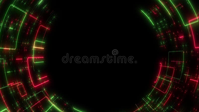 Futuristic Grid Intricate Red and Green Line Pattern Stock Video ...