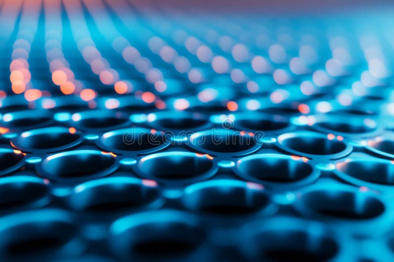 Futuristic Grid Like Pattern Illuminated by Glowing Neon Lights Stock ...