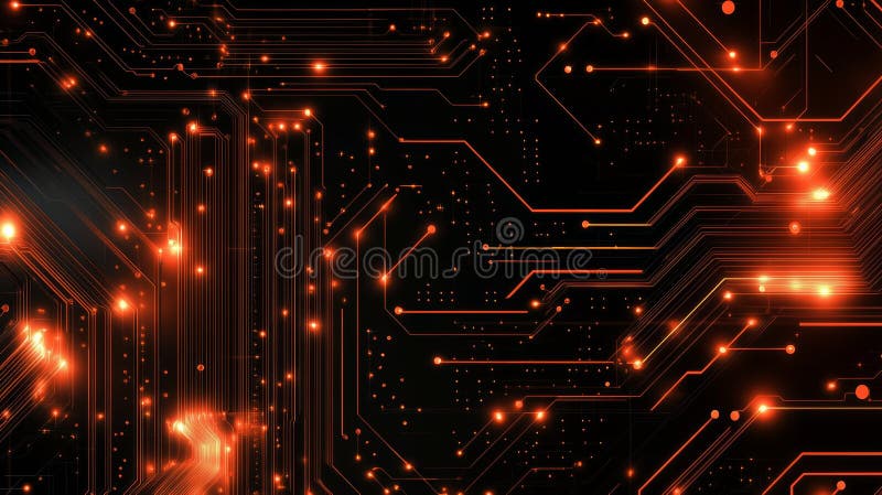 A Futuristic Grid of Neon Lines Forms a High-tech Grid. Yellow and ...