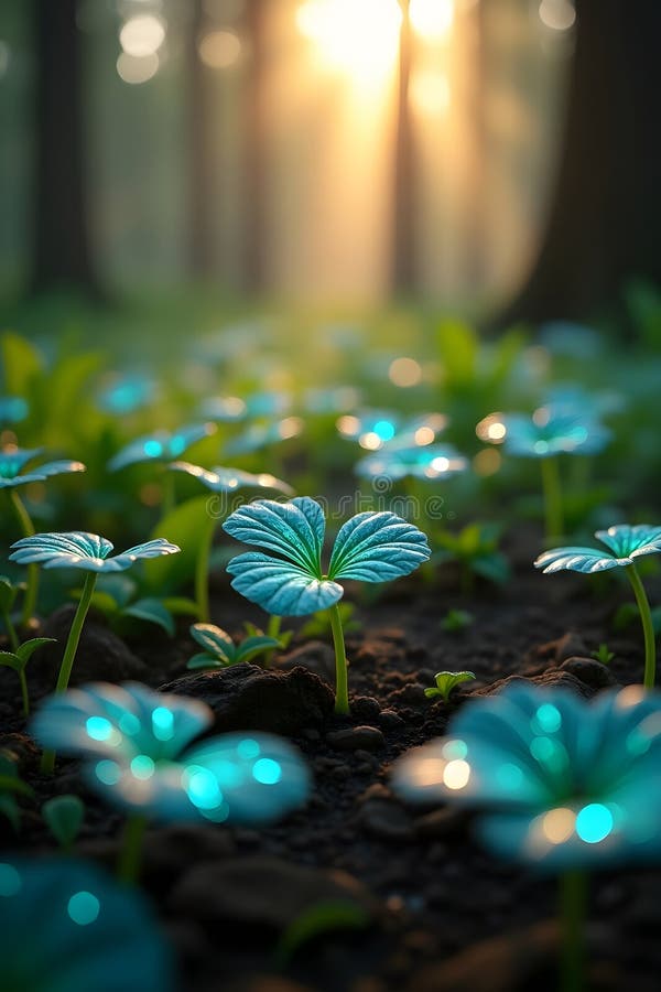 Futuristic Growth — AI-Generated Vision of Digital Nature Stock Image ...