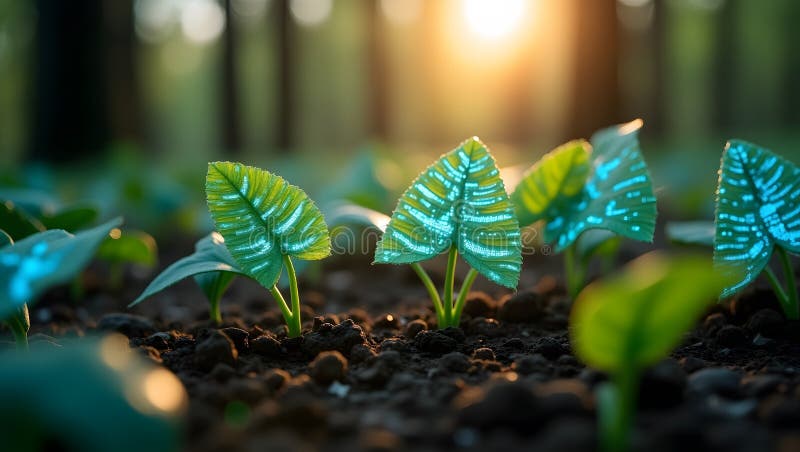 Futuristic Growth — AI-Generated Vision of Digital Nature Stock Photo ...
