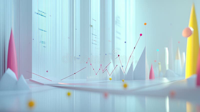 A Futuristic Growth Analysis Chart with Animated Statistics and a Stock ...