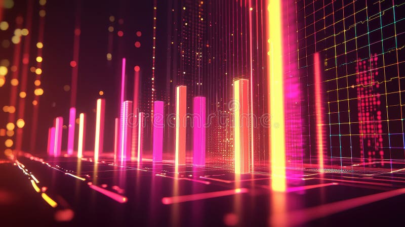 Futuristic Growth Chart of Smart Home Devices with Neon Bars for ...