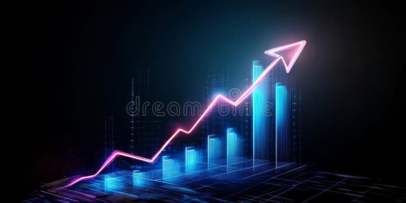 A Futuristic Growth Graph with an Upward Arrow Indicating Progress and ...