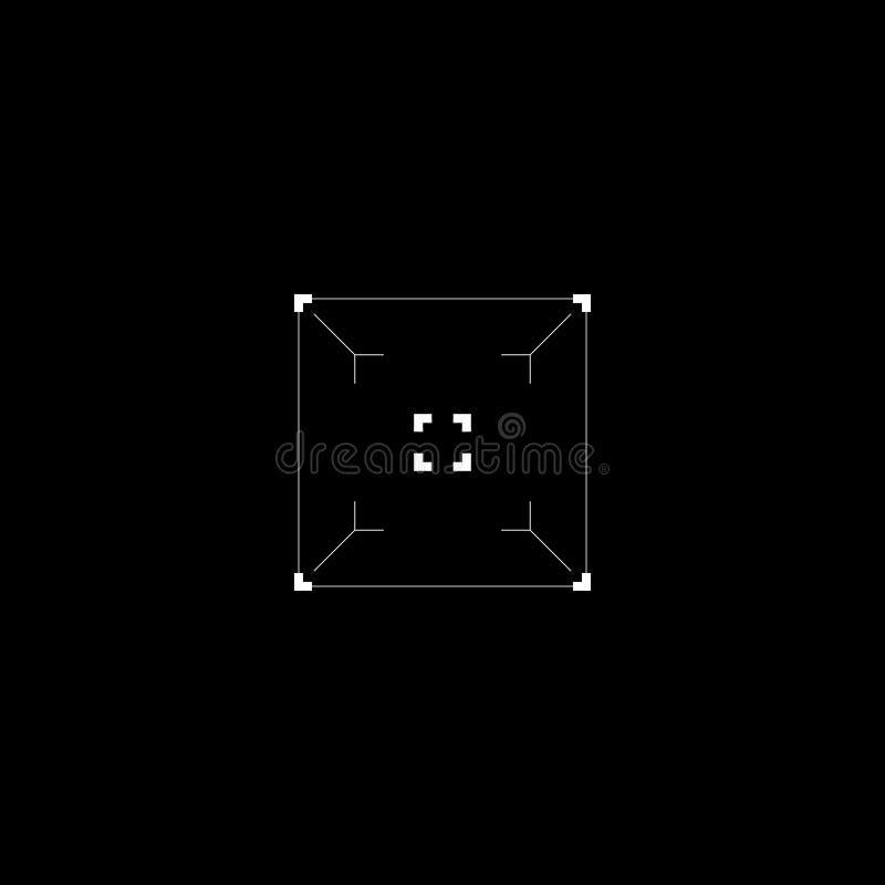 Futuristic GUI Rectangle Target, Military Aim, Tech Sight, HUD Reticle ...