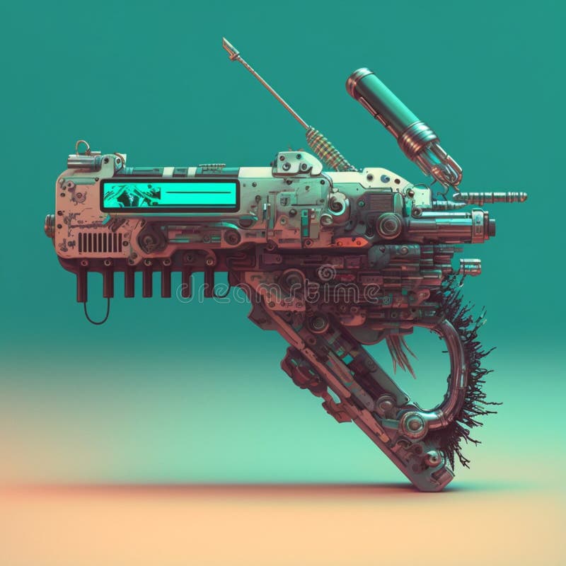 Futuristic Gun with Technology Generative AI Stock Illustration ...
