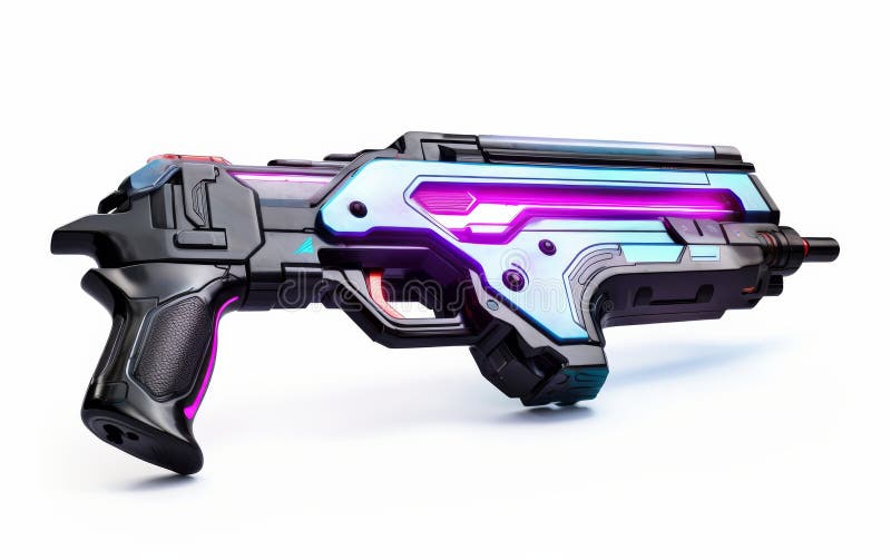 A Futuristic Gun on White Background Stock Illustration - Illustration ...