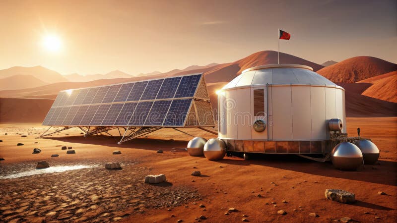 A Futuristic Habitat on a Desolate Planet, Powered by Solar Energy ...