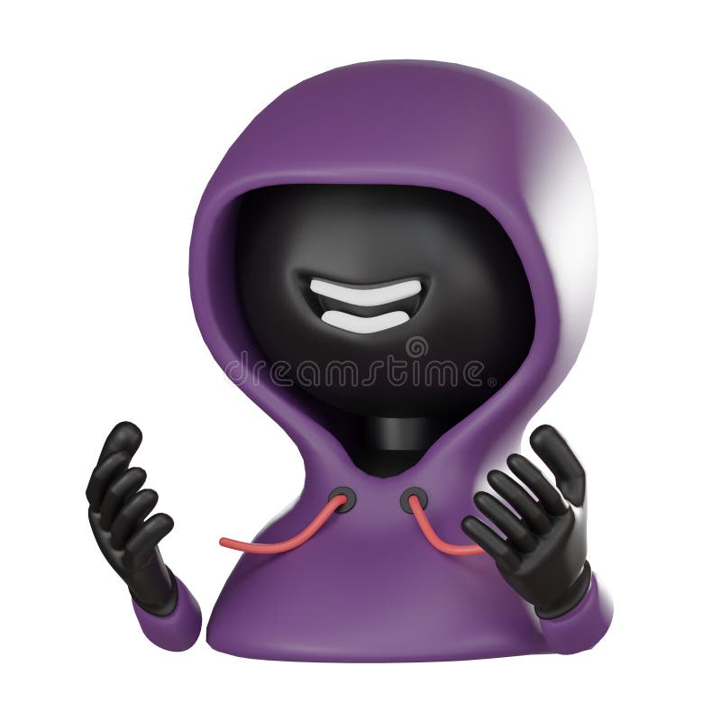 Futuristic Hacker Icon in 3D Icon, Cybersecurity Concept 3D Render ...